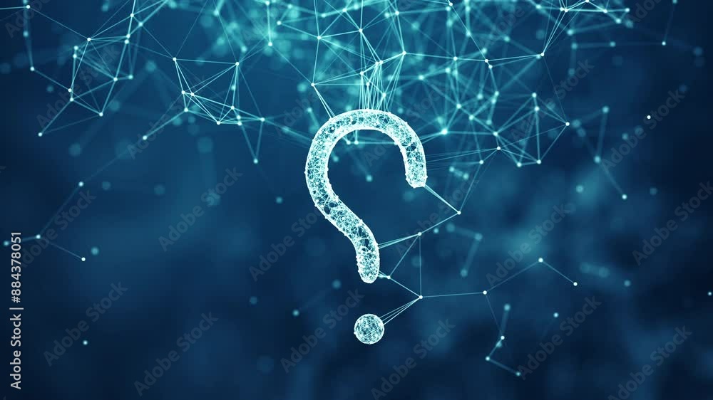 Futuristic glowing question mark. Stock Video | Adobe Stock