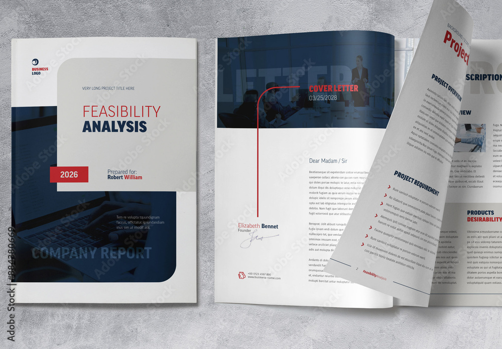 Feasibility Report Brochure Template Stock Template | Adobe Stock