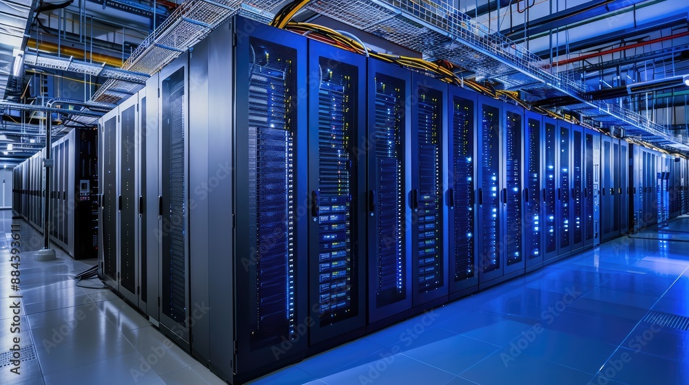 High-speed data centers with advanced cooling systems Stock ...