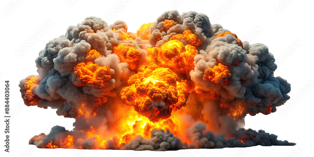 Explosion border isolated on transparent background - Generative AI ...