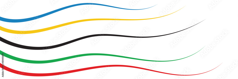 Colorful curved striped way isolated on transparent background. Olympic ...