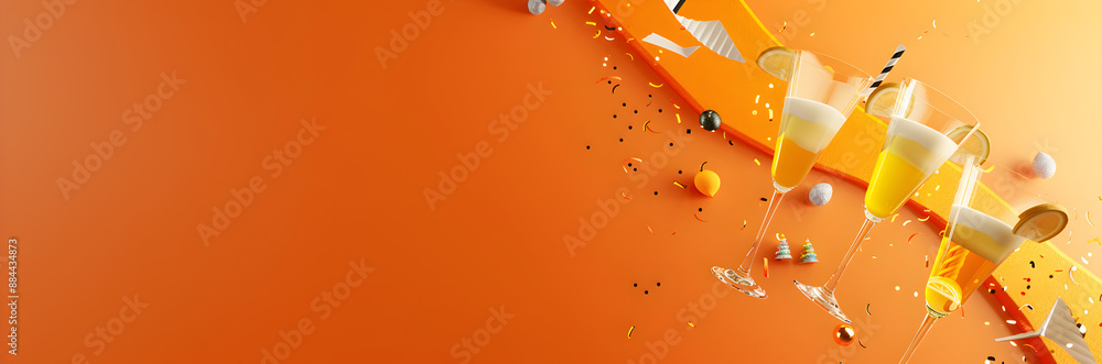 Cartoon office virtual happy hour celebration web banner. Celebration ...