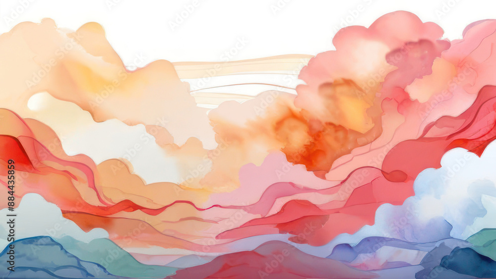 Abstract art with geometric pattern vector. clouds landscape design ...