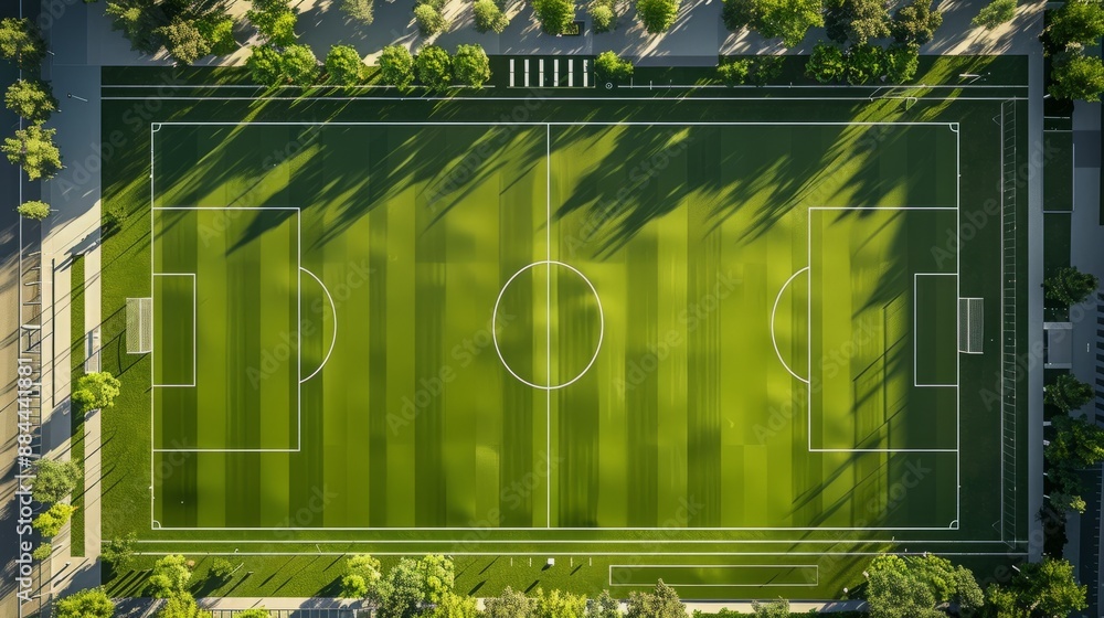Empty Soccer Training Facility from Above, Aerial Perspective of ...