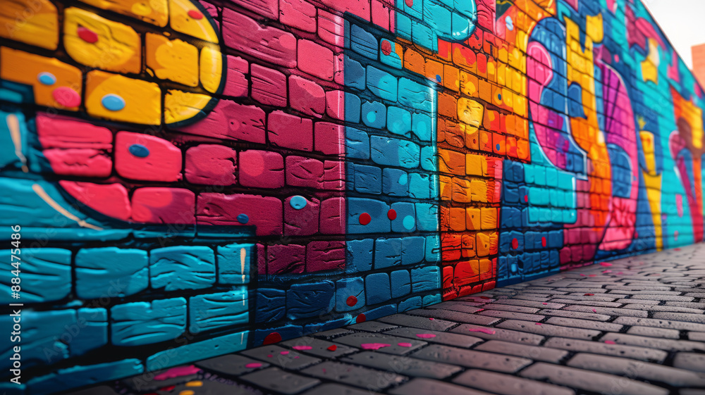 Graffiti Music Theme Music elements like notes and instruments in ...