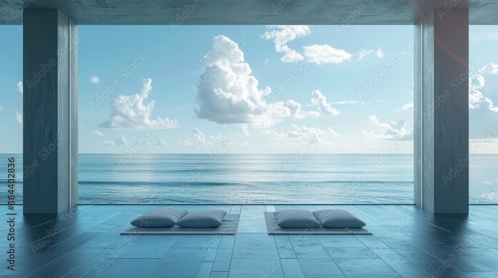 Beautiful and clean virtual background or backdrop for yoga, zen ...