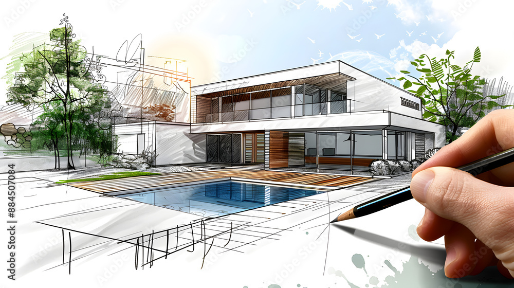 architect drawing house, architect drawing, house blueprint ...