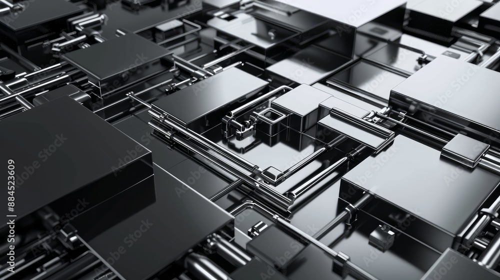 altÄ±genler ile Mor siyah metalik arka plan. 3d illÃ¼strasyon, 3d ...