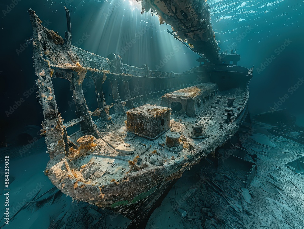 Capturing the haunting beauty of underwater shipwrecks, exploring the ...