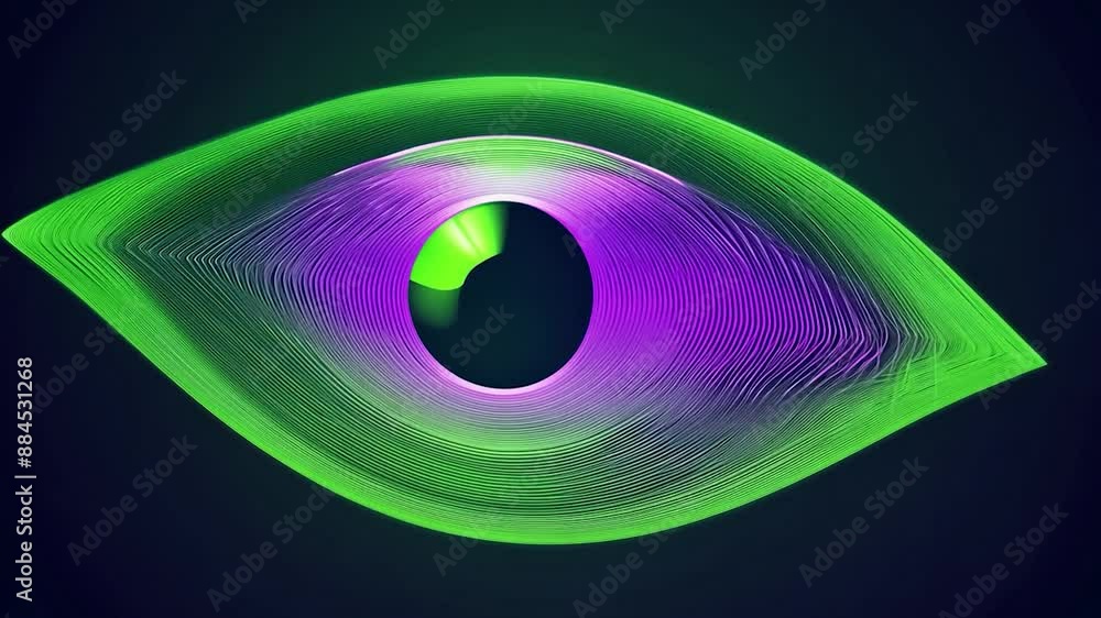 Abstract background with green and purple eye shape created with ...