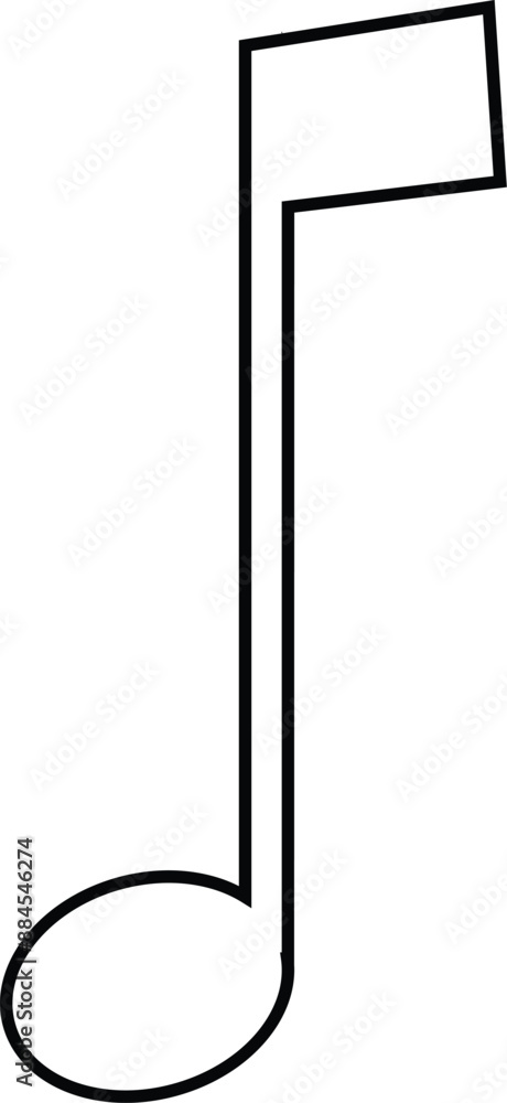 Music note icon song, melody or tune line vector isolated on ...