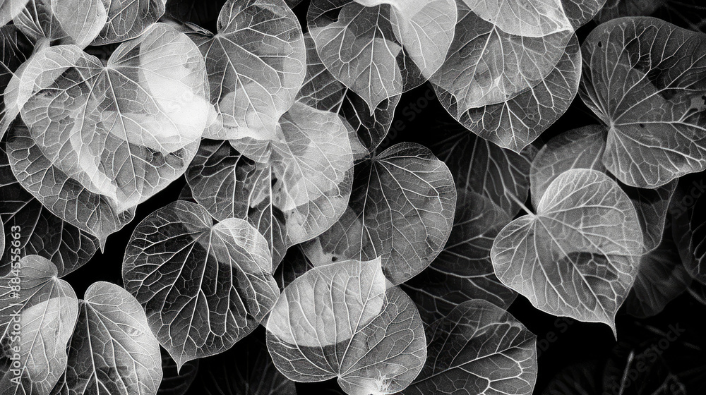 Dry petals and see-through leaves form a cool backdrop or wallpaper for ...
