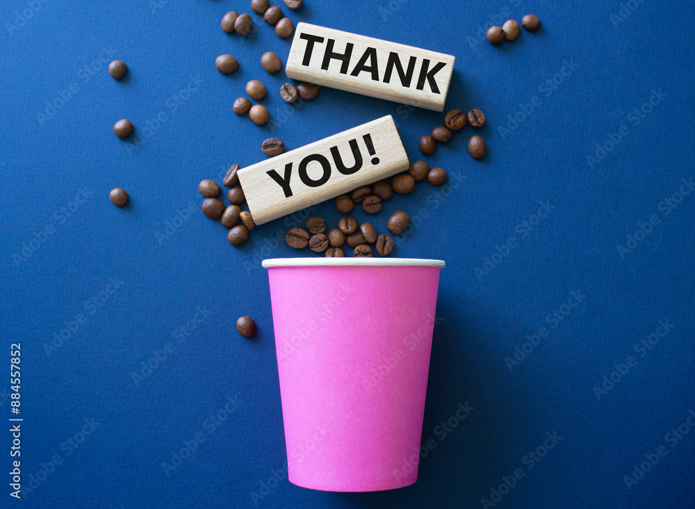 Thank you symbol. Wooden blocks with words Thank you. Beautiful deep ...