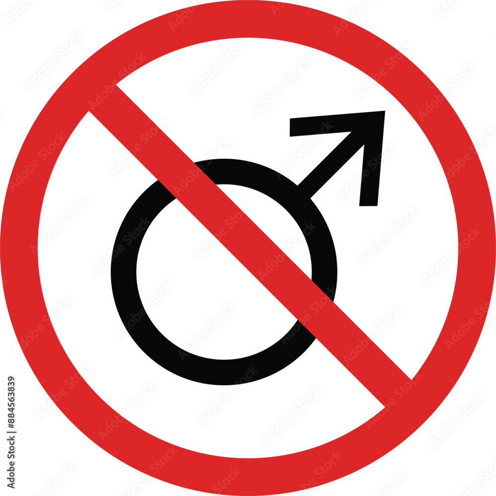 No men allowed sign . Women only sign . Male forbidden sign . Vector ...