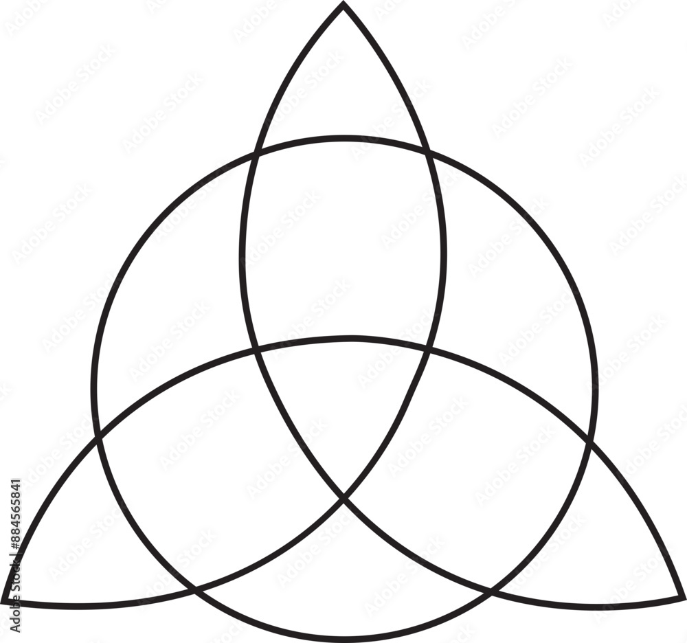 Triquetra sign icon. Leaf like Celtic simple symbol black vector ...
