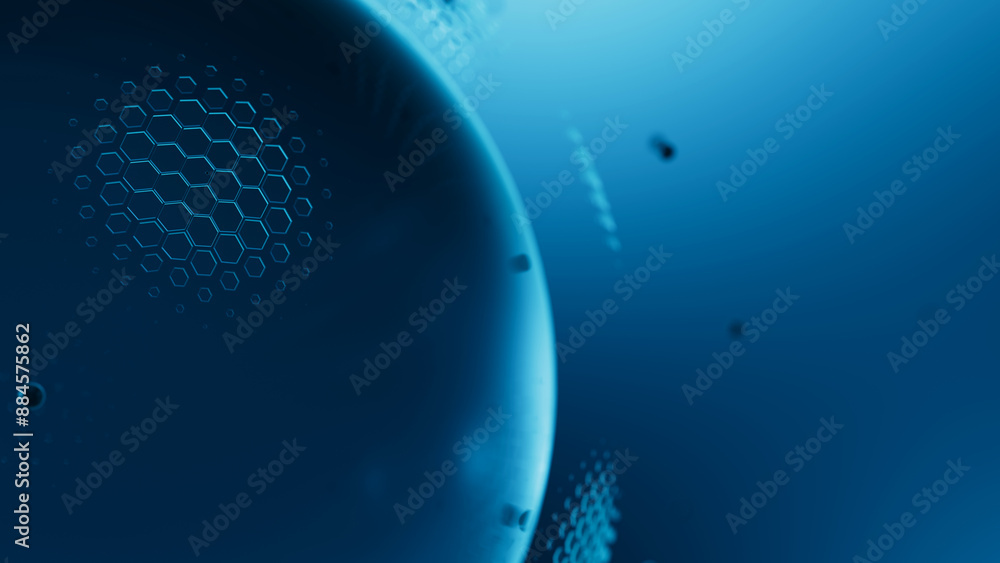 Cyber shield protection from infection. Dark blue power field concept ...