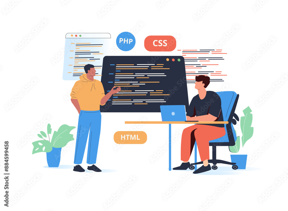 Designing Developing and programming technologies illustration ...