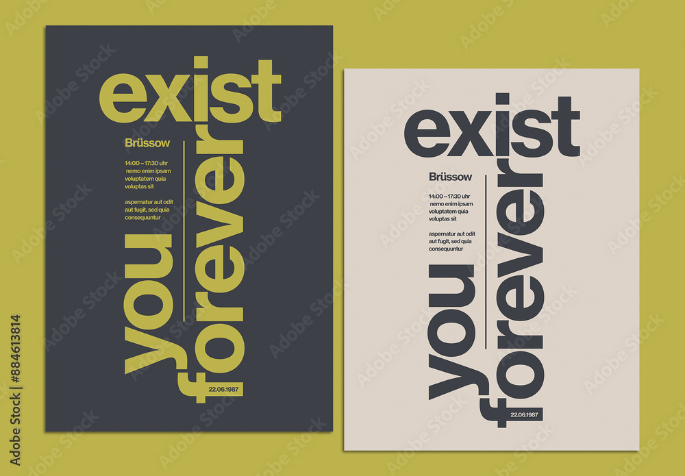 Swiss Poster Layout Design with Clean Typography Stock Template | Adobe ...