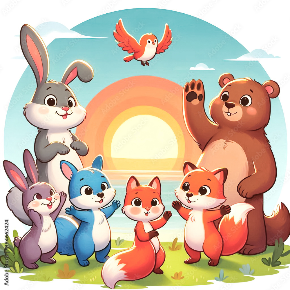 Animals farewell clip art, ften colorful and charming, perfect for ...