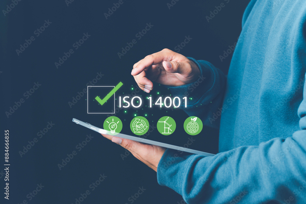 ISO 14001 concept. ISO standards quality control 14001 certified for ...