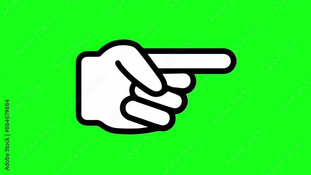 Hand pointer arrow sign icon graphic animation. Symbol looping ...