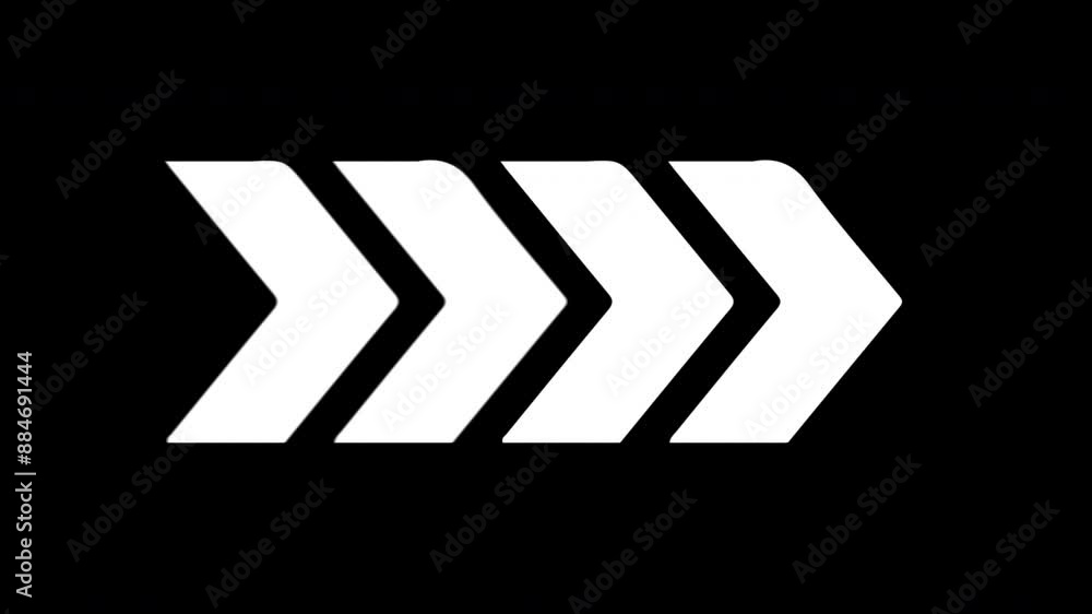 White arrow pointing graphic animation. Arrow sign symbol looping ...