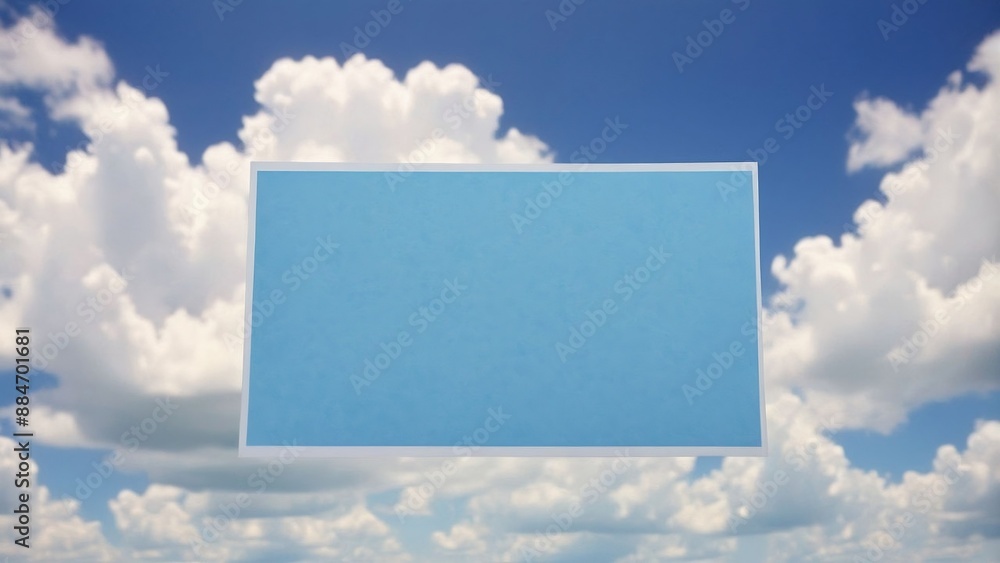 blank paper on sky, Blue sky copy space White layout, letters layout ...