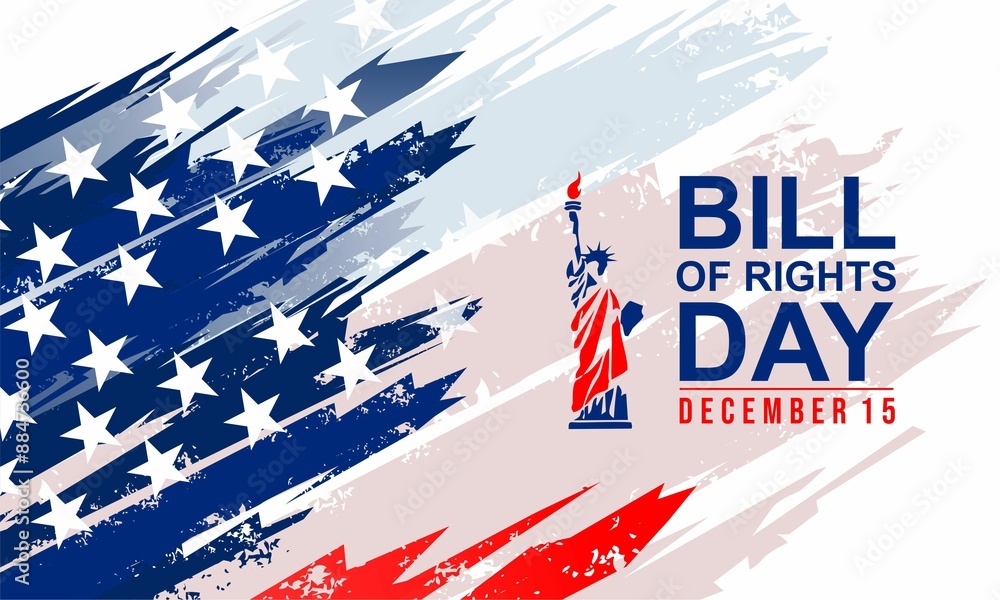 Bill of Rights Day Vector Background, a commemoration of the ...