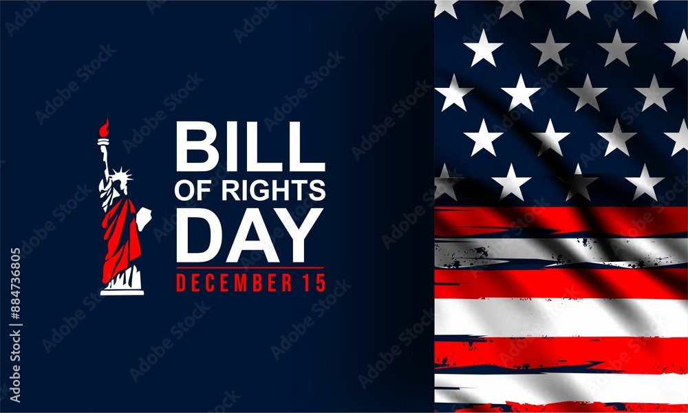 Bill of Rights Day Vector Background, a commemoration of the ...