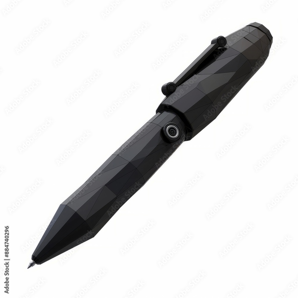 3D Render, Low Poly style of a spy camera disguised as a pen, on ...