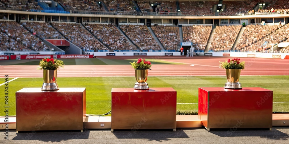 Olympic red podiums for award ceremony , Olympics, winners, competition ...