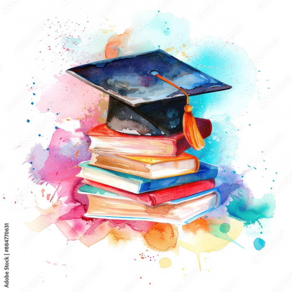 Academic Success watercolor illustration isolated on transparent. png ...
