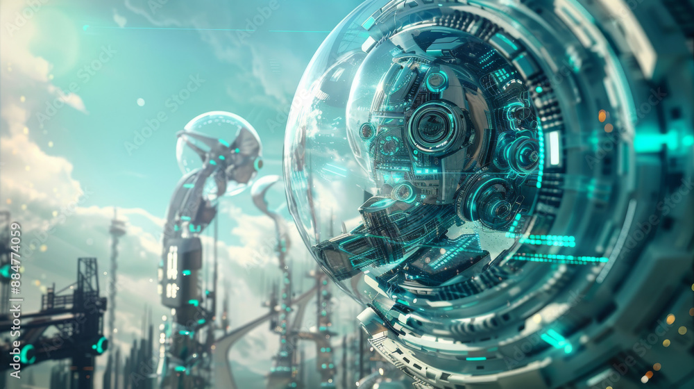 Create an image that captures the advanced, futuristic, and awe ...