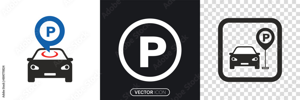 Car parking sign. Road signs, street, Parking space sign. Public ...