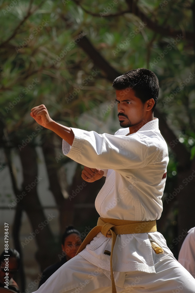 Karate, a Indian striking martial art featuring techniques such as ...