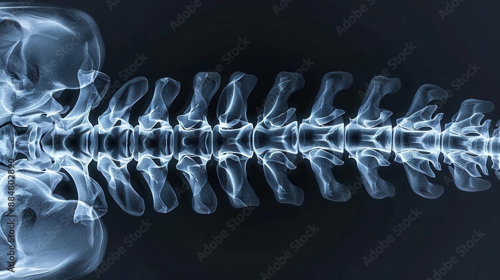 Xray of the full spinal column, clear view of vertebrae, orthopedic use ...
