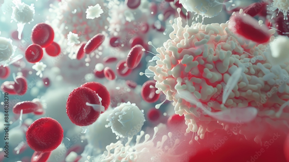 Cellular Symphony: Red and White Blood Cells in 3D Formation: Witness ...