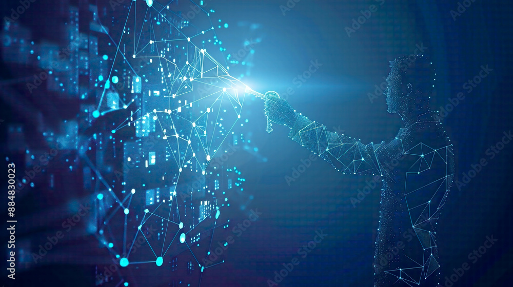 Illustration Of A Man Using A Security Key To Access A Digital File Representing Cyber Security