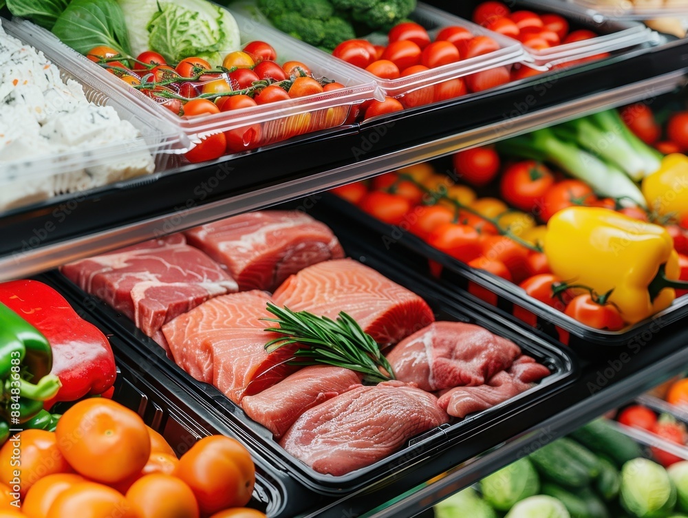 Retail food items ad on popular online marketplace with copy space ...