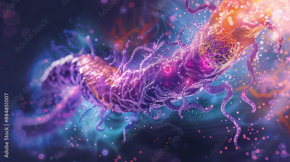 Illustration of the digestive tract with highlighted sections showing ...