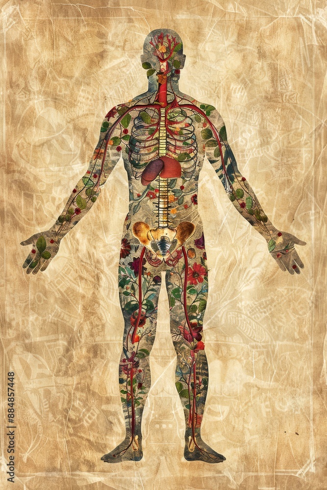 ภาพประกอบสต็อก watercolor clipart of human middle body part anatomical ...