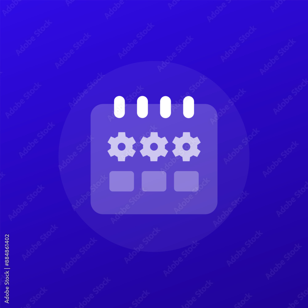 maintenance schedule icon with a calendar, transparent design Stock ...