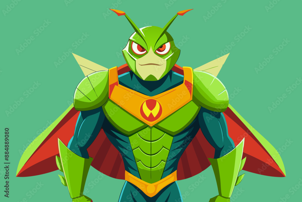 Powerful grasshopper as an avenger hero vector art illustration Stock ...