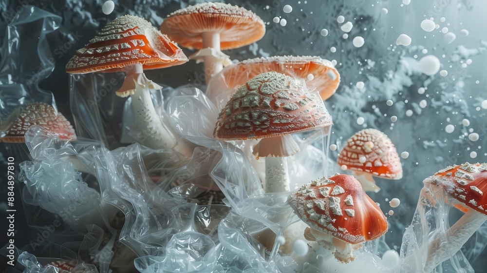 Fungi breaking down plastic particles, fungal degradation of plastic ...