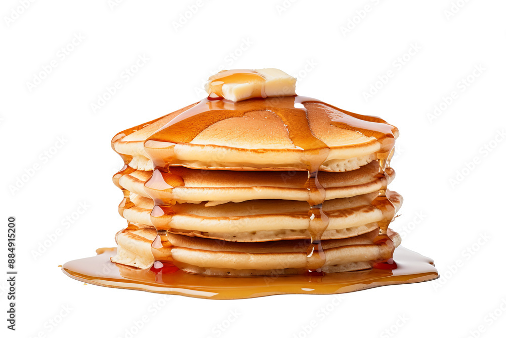 Delicious stack of fluffy pancakes PNG with transparent background for ...