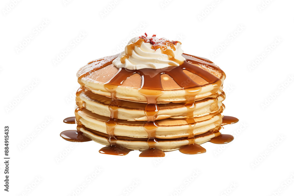 Delicious stack of fluffy pancakes PNG with transparent background for ...