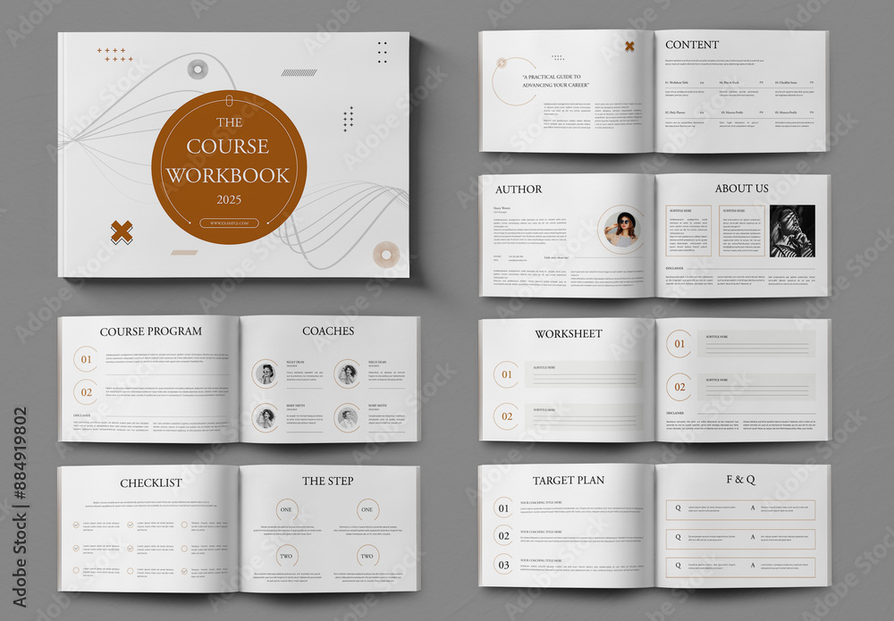 Course Workbook Layout Stock Template | Adobe Stock