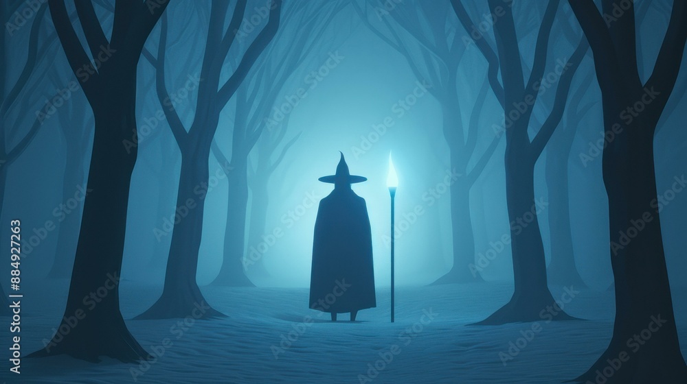 Explore a fantasy world with a wizard wielding a magic staff in an ...