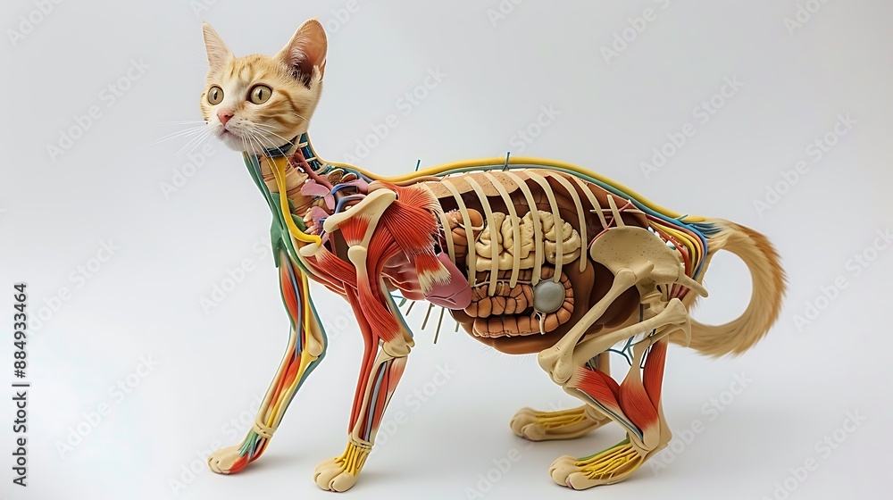 Visual guide the anatomy of Felis catus domestic cat highlighting ...