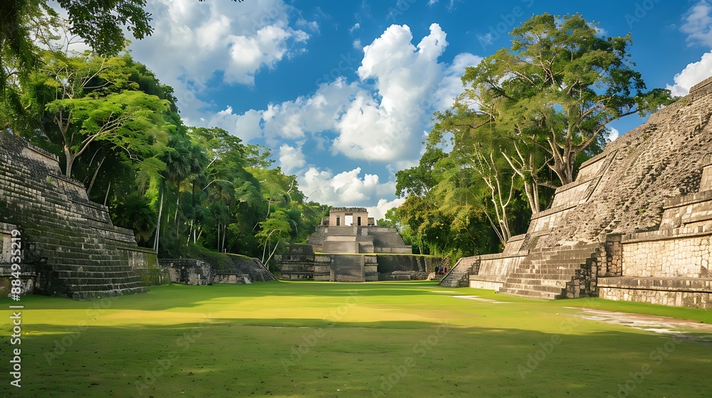ภาพประกอบสต็อก Visual guide the architecture of ancient Mayan pyramids ...